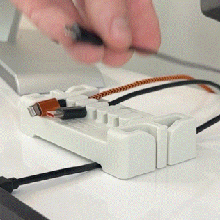 DeskBrick™ Weighted Cord & Desk Organizer, Holder for Phone and Pens ...