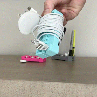 DeskBrick™ Weighted Cord & Desk Organizer, Holder for Phone and Pens ...